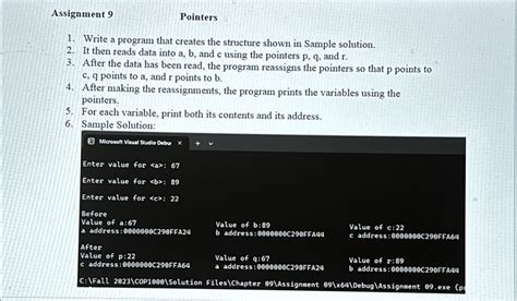 Assignment 9 Pointers Write A Program That Creates The Structure Shown