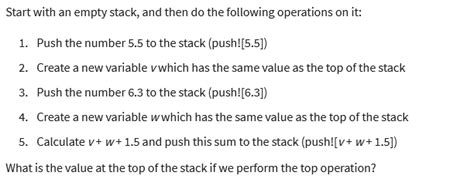 Solved Start With An Empty Stack And Then Do The Following Chegg Com