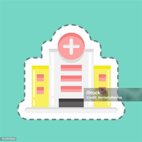 스티커 라인 컷 병원 교육 기호에 적합합니다 편집 가능한 간단한 디자인 디자인 템플릿 벡터 간단한 그림 건강관리와 의술에 대한