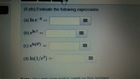 Solved Evaluate The Following Expression A Lne 3 B Chegg Com