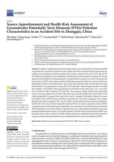Pdf Source Apportionment And Health Risk Assessment Of Groundwater Potentially Toxic Elements