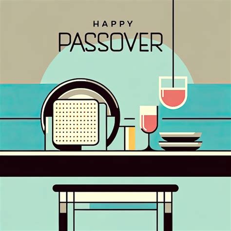 Premium Photo Minimalistic Passover Seder Table With Stylized Seder