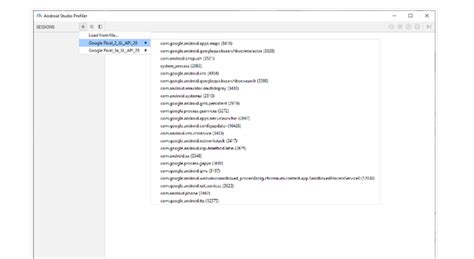 Android Profiler Doesnt List All Sessions Options And Only List No Debuggable Processes
