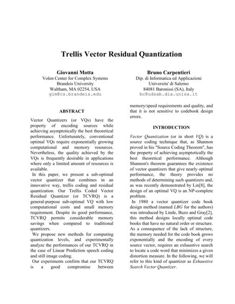 Trellis Vector Residual Quantization