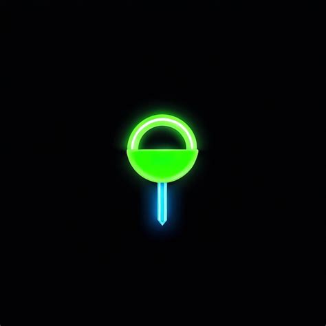 Glowing Neon Key Icon Isolated On Black Background Vectorglowing Neon