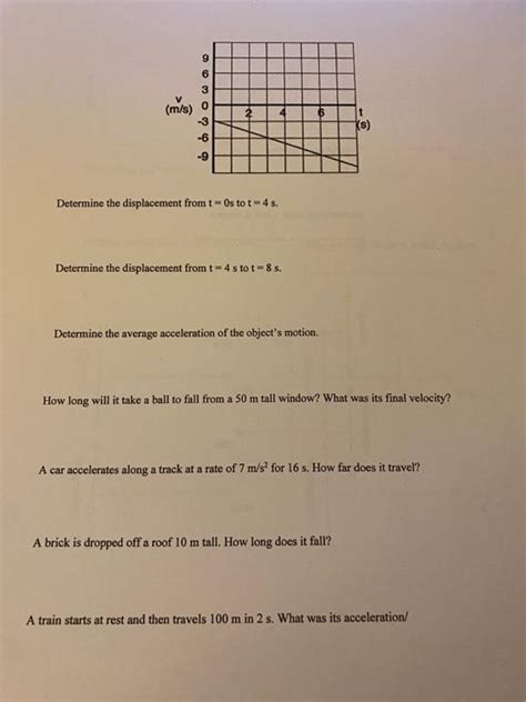 Solved Determine The Displacement From T S To T S Chegg