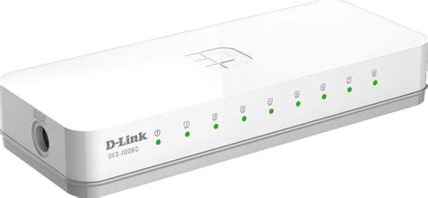 D Link 8 Port High Speed Fast Ethernet Ports 10 100 Mbps Unmanaged Network Switch DES 1008C