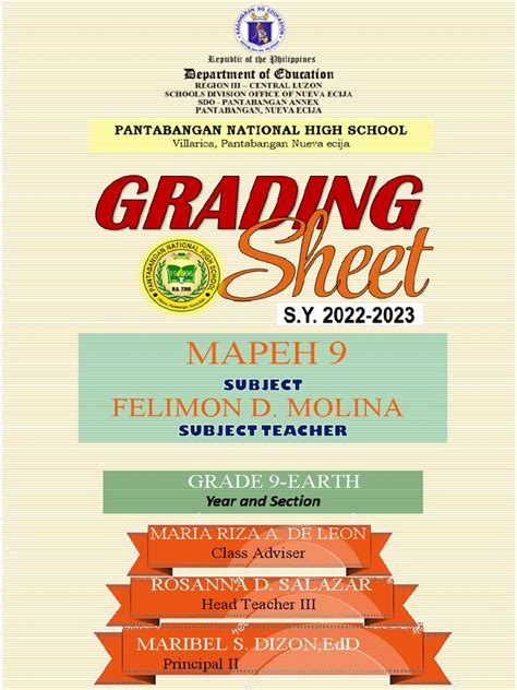 Grading Sheet 2022 2023 Earth Pdf