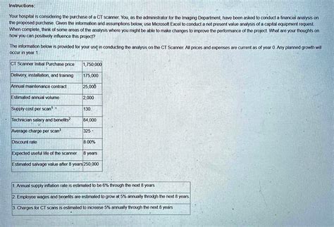 Instructions Your Hospital Is Considering The Purchase Of A Ct Scanner