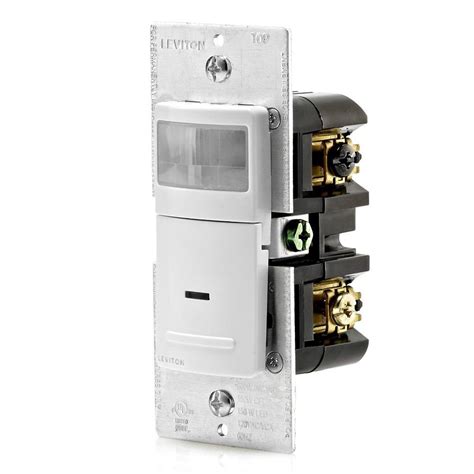 Leviton Decora Motion Sensor In Wall Switch Auto On 5 A Single Pole Or 3 Way White Ips06 1lw