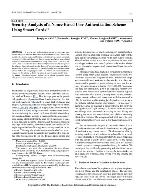 Pdf Security Analysis Of A Nonce Based User Authentication Scheme