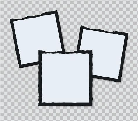 투명 한 배경에 고립 된 스티커 테이프에 벡터 사진 프레임 모형 디자인의 집합 프리미엄 벡터