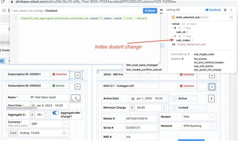 disabling fields in list box using switch does not work for all items