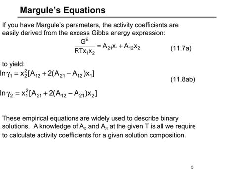 Excess Gibbs Free Energy Models Ppt Chemistry Science