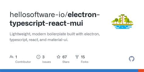 Github Hellosoftware Ioelectron Typescript React Mui Lightweight Modern Boilerplate Built