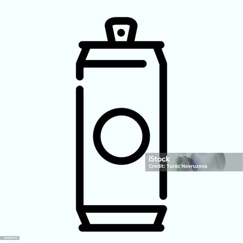 맥주 깡통 라인 아이콘입니다 음료는 흰색으로 분리된 벡터 그림을 볼 수 있습니다 금속 주석 캔 개요 스타일 및 응용 프로그램 Eps 10 10에 대한 스톡 벡터 아트 및