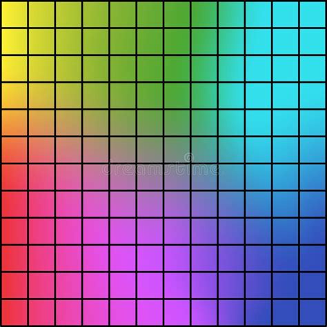 Colorful Gradient Grid Vibrant Square Pattern Multicolor Tiled Background Vector Geometric
