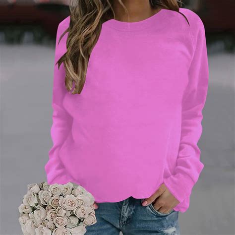 Frostluinai Fall Sweatshirts For Women Round Neck Lounge Sweat Shirts