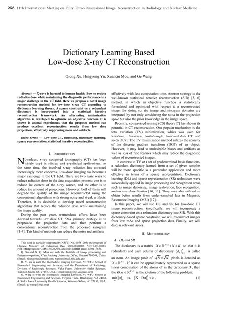 Pdf Dictionary Learning Based Low Dose X Ray Ct Reconstruction