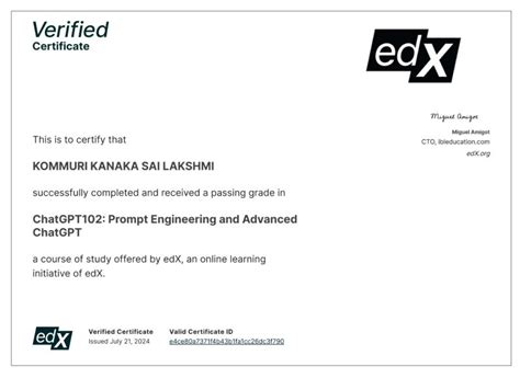 lakshmi kommuri on linkedin ai promptengineering chartgpt edx