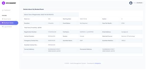 Hostel Management System Devpost