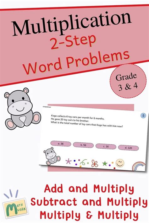 Multiplication 2 Step Word Problems Multiplication Story Problems 3rd