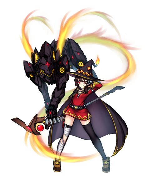Megumin And Chomusuke Kono Subarashii Sekai Ni Shukufuku Wo Drawn By