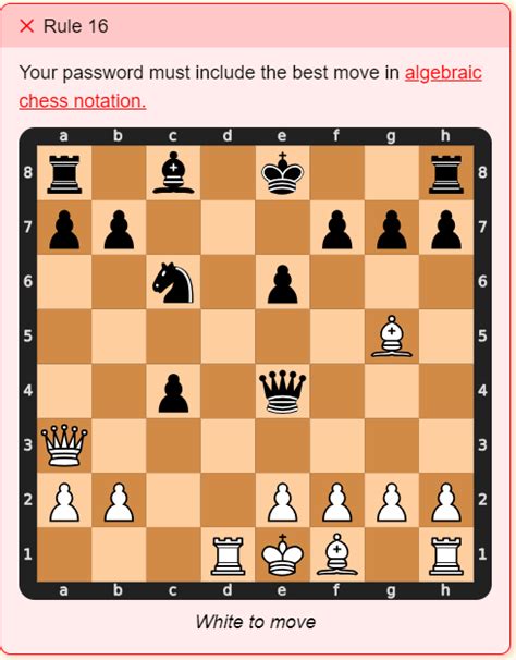 The Password Game Best Move In Algebraic Chess Notation Chess