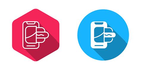 채워지고 윤곽선 긴 그림자 배경으로 격리 된 모바일 아이콘에서 음식 주문 휴대폰으로 주문합니다 레스토랑 음식 배달 개념 벡터 Brand Name Smart Phone에 대한