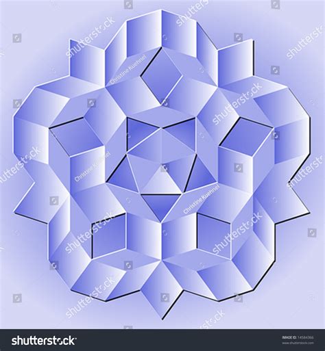 Blue Penrose Tiling Stock Vector Royalty Free 14584366