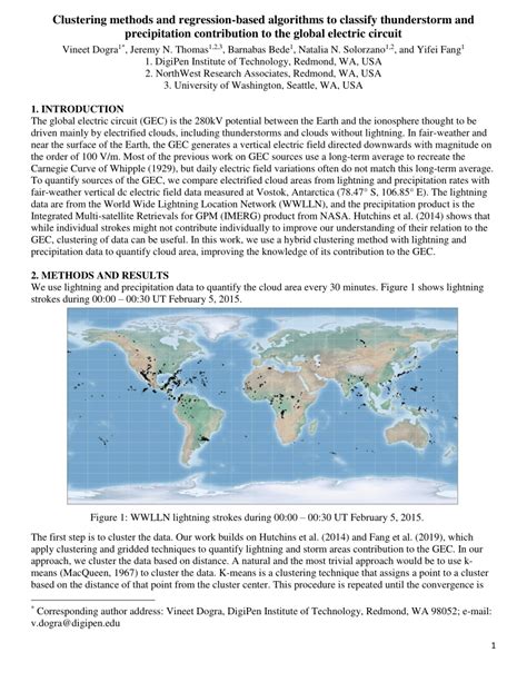 Pdf Clustering Methods And Regression Based Algorithms To Classify Thunderstorm And