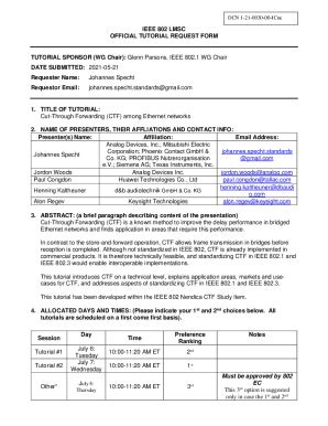 Fillable Online Mentor Ieee IEEE LMSC OFFICIAL TUTORIAL REQUEST