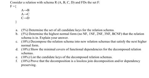 Solved Consider A Relation With Schema R A B C D And Chegg Com