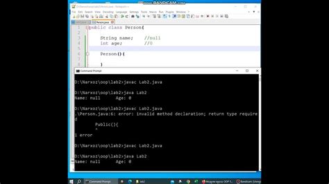 Topic 2 Lab2 Part 1 Constructors For Class Person Youtube