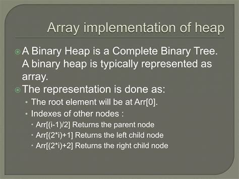 Array Implementation And Construction Of Heap Pptx