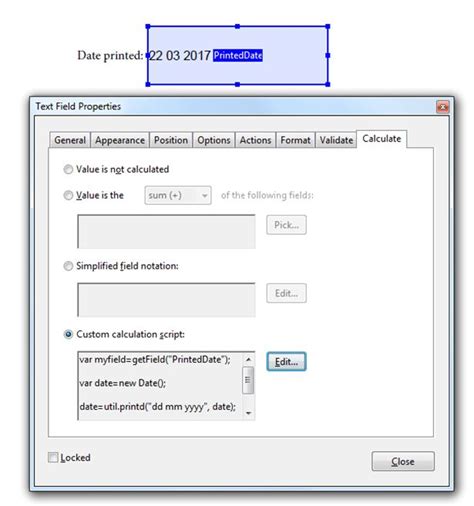 Adding Dynamic Date Field Using Acrobat Pro Dc Adobe Product
