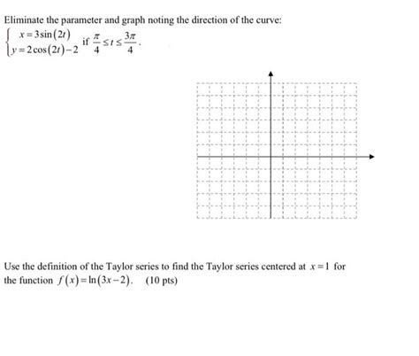 Solved Eliminate The Parameter And Graph Noting The Chegg