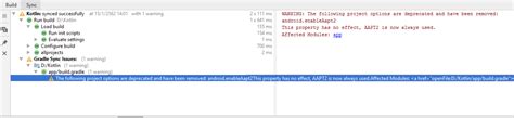 How To Fix Aapt2 Warning The Following Project Options Are Deprecated