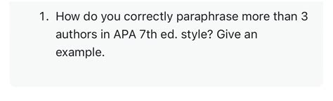 Solved How Do You Correctly Paraphrase More Than 3 ﻿authors