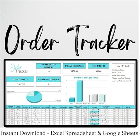 Business Order Tracker Template Order Tracker Google Sheets Order Tracker Excel Order Tracker