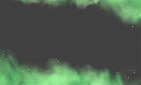 녹색 먼지 녹색 입자가 있는 추상적인 흐림 연기 투명 한 배경에 격리 된 연기 또는 먼지 추상적 신비가스 벡터 그림입니다 건조한에 대한 스톡 벡터 아트 및 기타 이미지