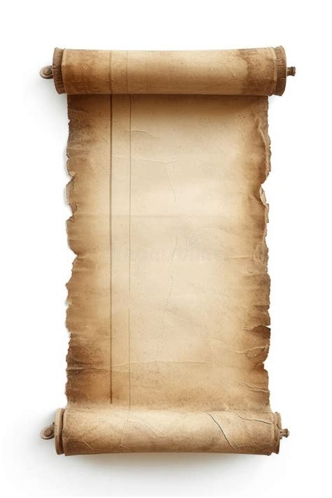 A Blank Old Vintage Worn Scroll Or Map Isolated On A White Background Stock Photo Image Of