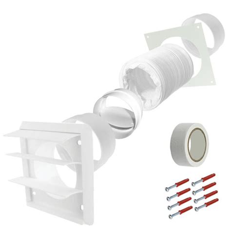 Universal Tumble Dryer Vent Kit Non Return Flap Exterior Wall Venting