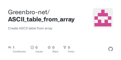 Github Greenbro Netasciitablefromarray Create Ascii Table From Array