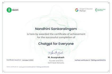 Nandhini Sankaralingam On Linkedin Im Happy To Share That Ive Obtained A New Certification