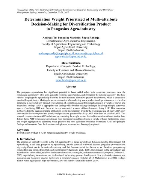 Pdf Determination Weight Prioritized Of Multi Attribute Decision Making For Diversification