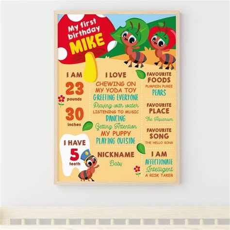 Ants Go Marching Milestone Chalkboard Printable Ant Picnic Party
