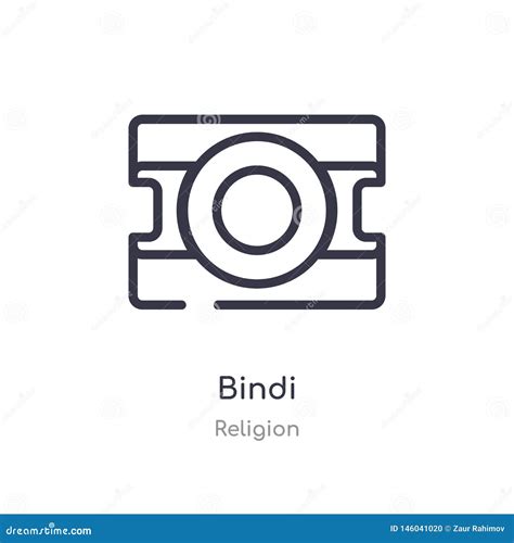Bindi Outline Icon Isolated Line Vector Illustration From Religion