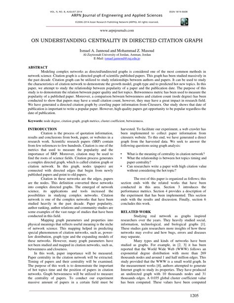 Pdf On Understanding Centrality In Directed Citation Graph