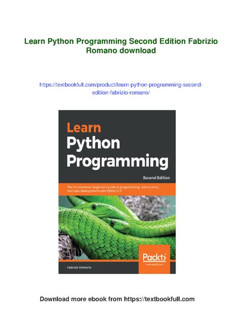 Learn Python Programming 2nd Ed By Fabrizio Romano Download Now